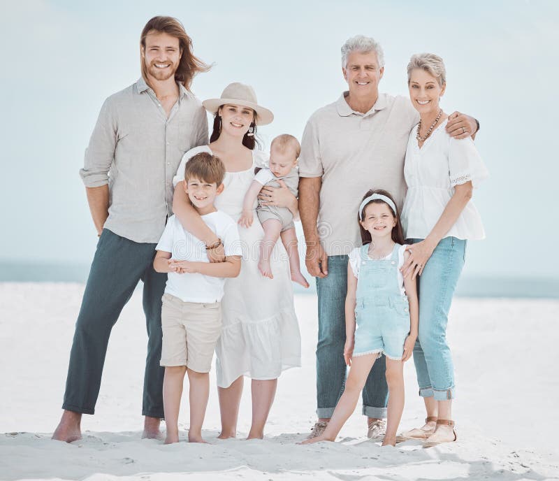 Its Our Family Beach Day. a Family Spending a Day at the Beach. Stock ...