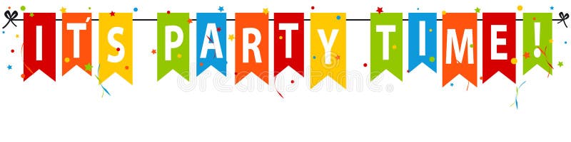 Its Party Time Banner, Background - Editable Vector Illustration Stock ...