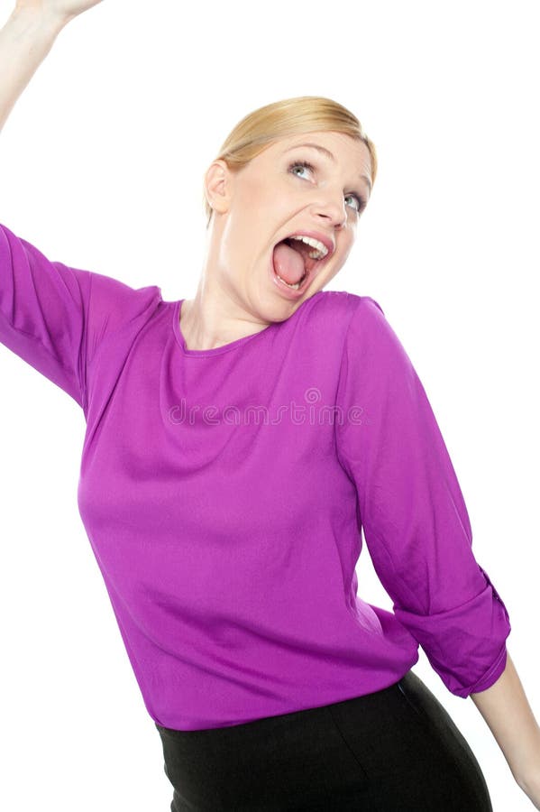 Its Party Time. Pretty Lady Freaking Out Stock Image - Image of ...