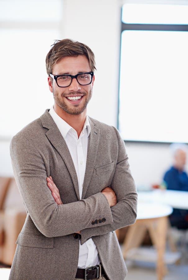 Its the Perfect Work Environment. Portrait of a Young Man Standing in ...