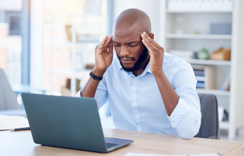 Its Probably Time for a Break. a Young Businessman Suffering from a ...