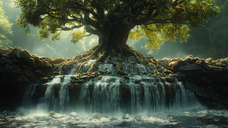 Its Roots Run Deep into the Earth Anchoring and Connecting the Tree To ...