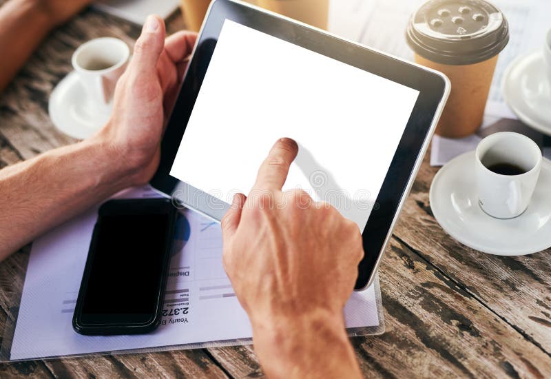 Its a Simple Touch of a Button. High Angle Shot of an Unrecognizable ...