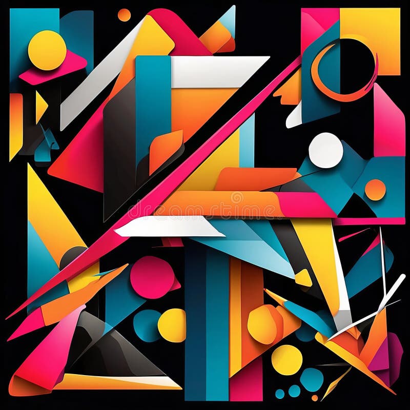 Modern Abstract Artwork Showcasing Overlapping Shapes and Striking ...