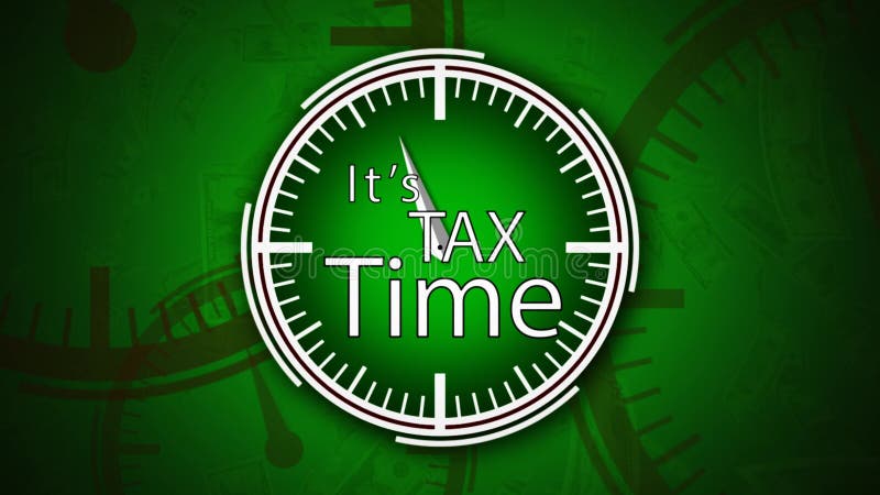 Its Tax Time Clock Hands and Money 4K Loop Stock Video - Video of ...