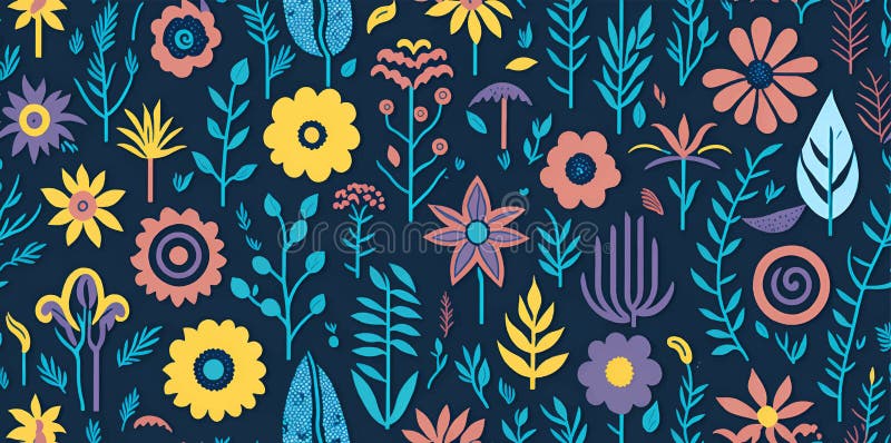 Its a Textile Design Border, Floral, Trees, Indigo Background ...