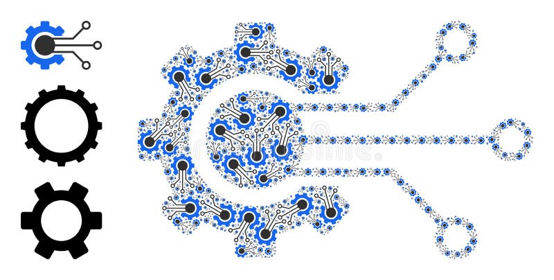 Recursive Gear Solution Icon Self Mosaic Stock Vector - Illustration of ...