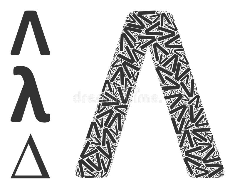 Recursive Lambda Greek Letter Icon Itself Collage Stock Vector ...