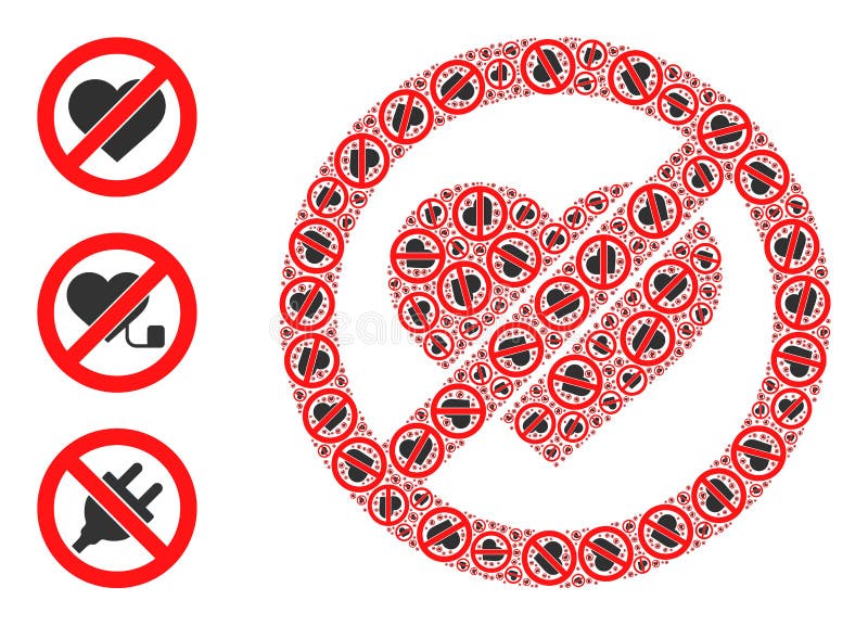 Recursive Stop Love Heart Icon Self Composition Stock Vector ...