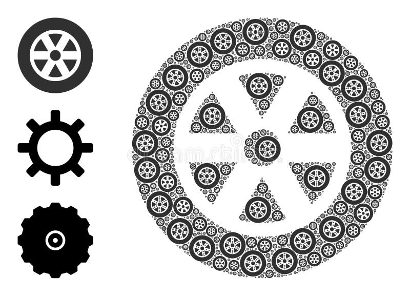 Recursive Wheel Icon Itself Mosaic Stock Vector - Illustration of ...