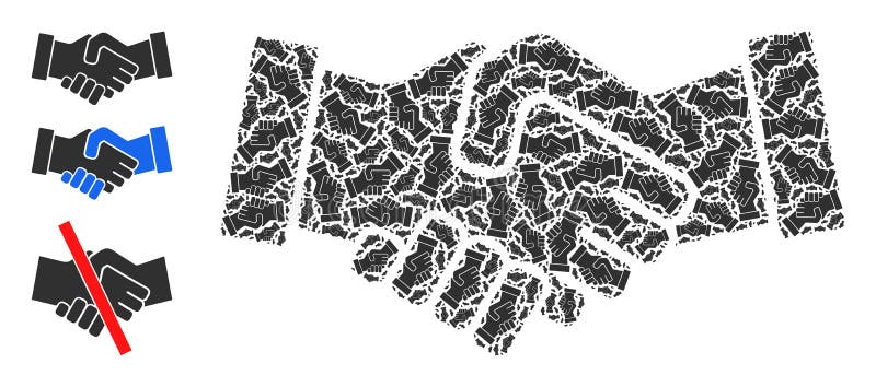 Recursion Handshake Icon Self Collage Stock Vector - Illustration of ...