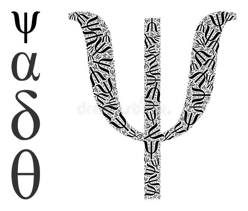 Recursion Psi Greek Lowercase Letter Icon Itself Mosaic Stock Vector ...