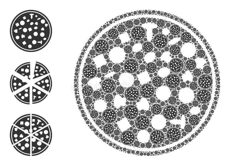 Recursion Full Pizza Icon Itself Mosaic Stock Vector - Illustration of ...