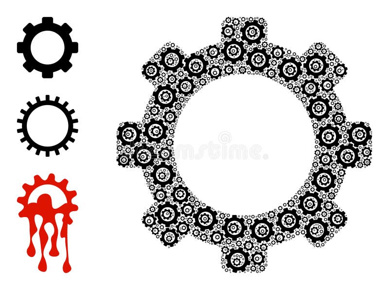 Recursive Gear Icon Itself Mosaic Stock Vector - Illustration of gear ...
