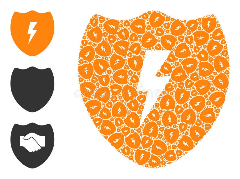 Recursive Electric Shield Icon Self Composition Stock Vector ...