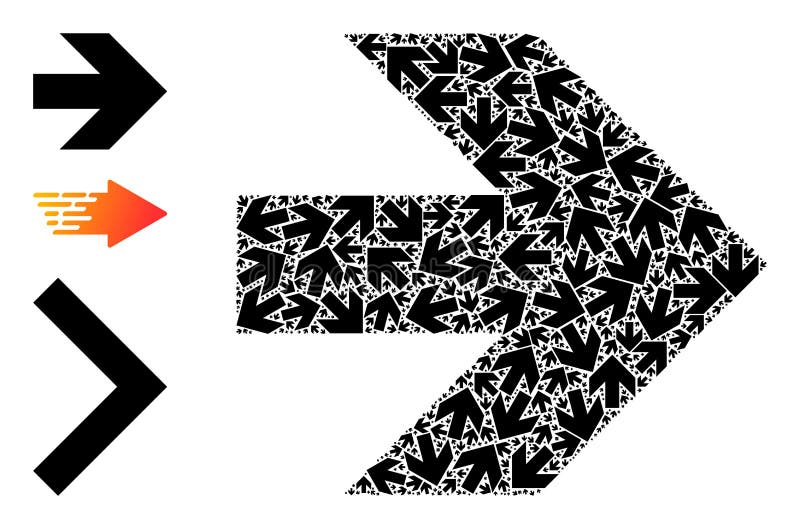 Recursion Move Right Icon Itself Collage Stock Vector - Illustration of ...