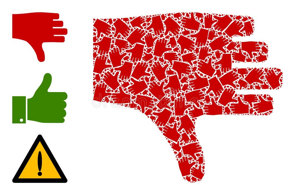 Recursion Thumb Down Icon Self Collage Stock Vector - Illustration of ...