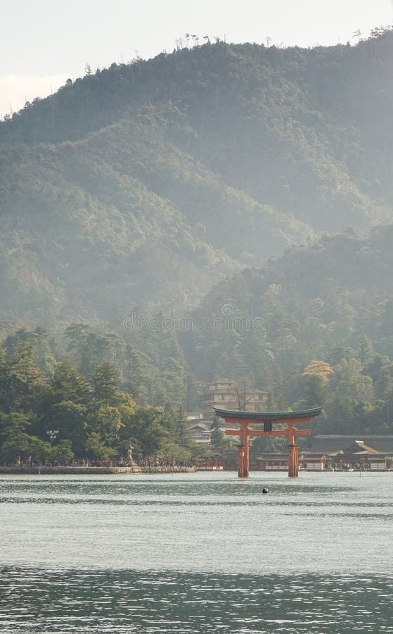 Itsukushima Giant Torii in Hiroshima, Japan Stock Image - Image of ...