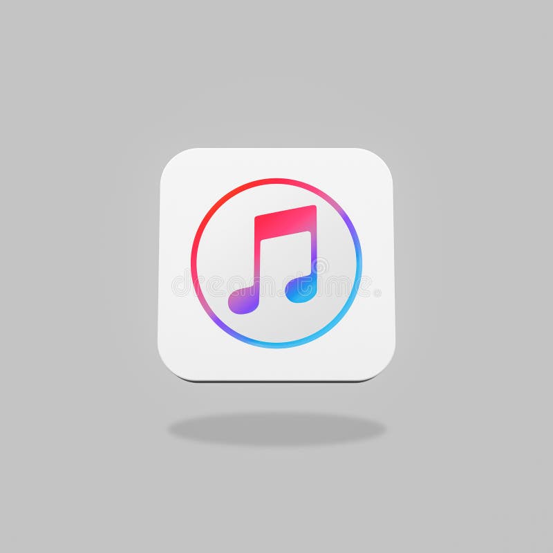 Itunes App Icon on Flat Gray Background Editorial Photo - Illustration of render, itunes: 323995751