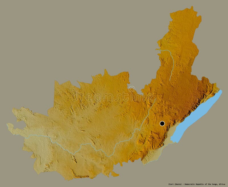 Ituri, Province of Democratic Republic of the Congo, on Solid. Relief ...
