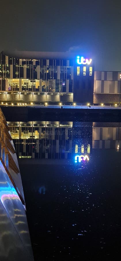 The Itv Building at Manchester Reflecting in the Water Editorial Photo ...