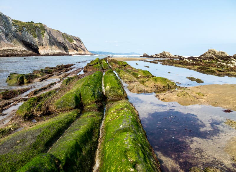 The Itzurum Flysch in Zumaia - Basque Country, Spain Stock Image ...