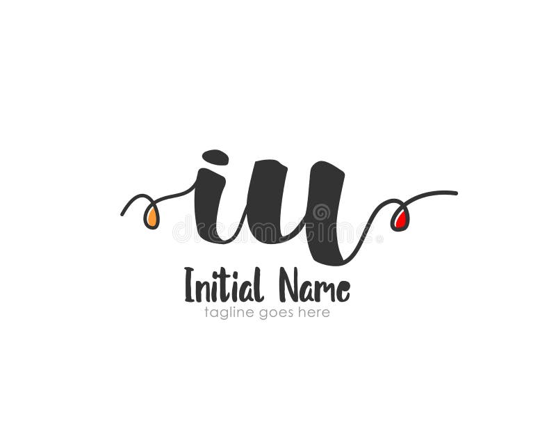 IU Signature Initial Logo Template Vector. Initial Signature Logo ...