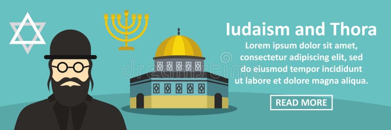 Iudaism and Thora Banner Horizontal Concept Stock Vector - Illustration ...