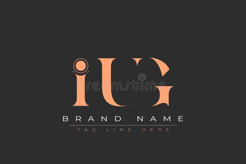 IUG Abstract Letter Logo Design Stock Vector - Illustration of gold ...
