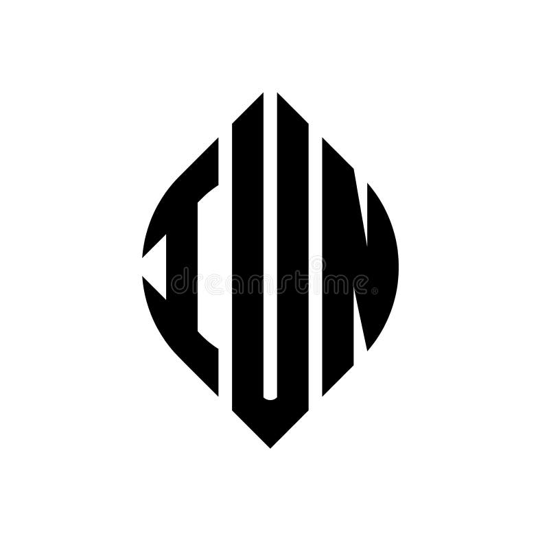 IUN Circle Letter Logo Design with Circle and Ellipse Shape. IUN ...