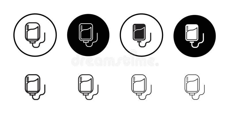 IV Bag Icon Flat Fill Set Collection Stock Vector - Illustration of ...