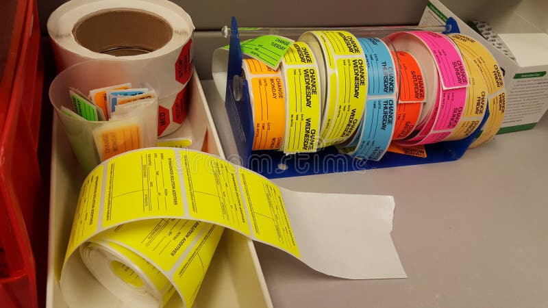 Daily IV Bag Label Stickers for Nursing Use Stock Image - Image of info ...