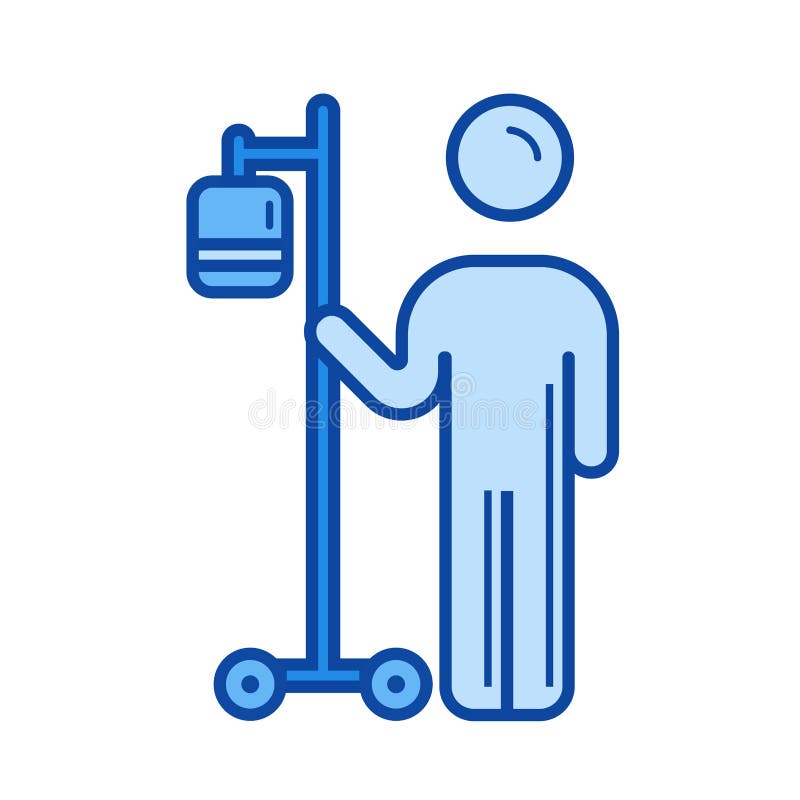 IV bag line icon. stock vector. Illustration of health - 100292911
