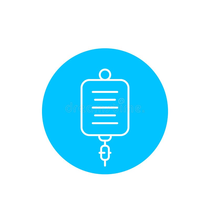 Iv bag vector line icon stock vector. Illustration of hydration - 124248353