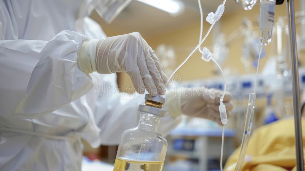 The IV Bottle Preparation.AI Generated Image Stock Photo - Image of ...