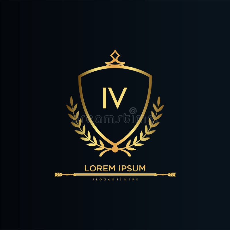 IV Letter Initial with Royal Template.elegant with Crown Logo Vector ...