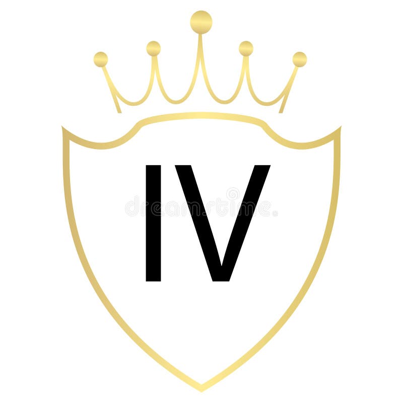 IV Letter Logo Design with Simple Style Stock Vector - Illustration of ...