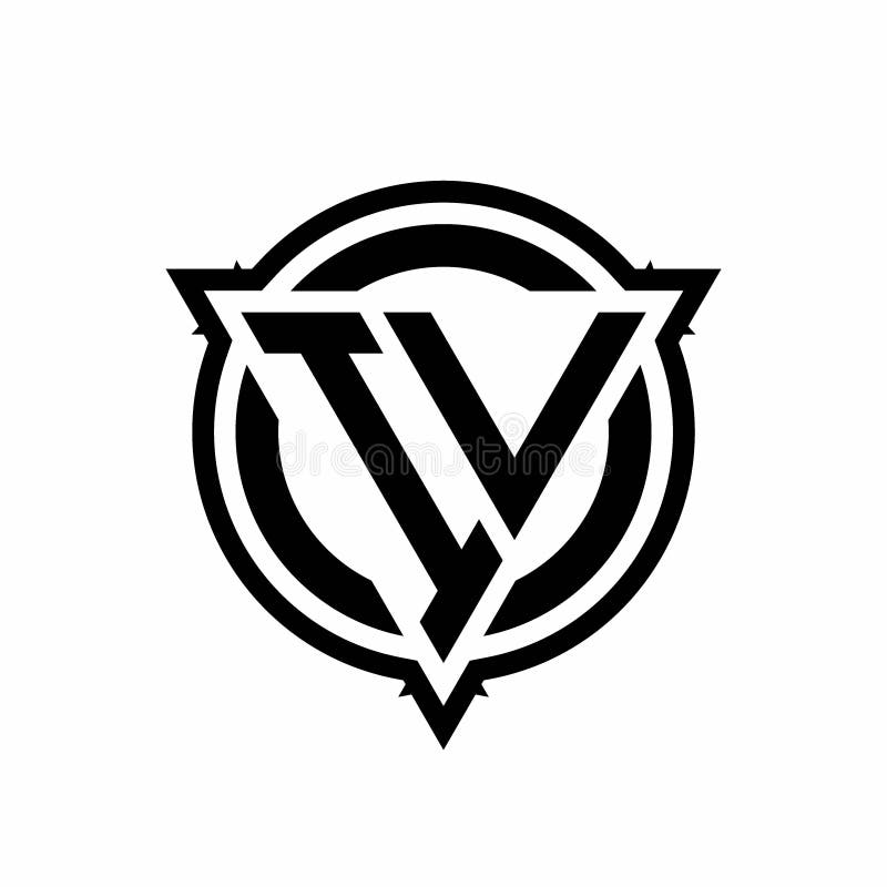 IV Logo with Triangle Shape and Circle with Outline Rounded Design ...