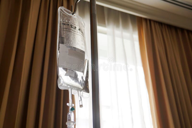 IV Tube and Bag Saline Solution, Hospital Stock Photo - Image of health ...