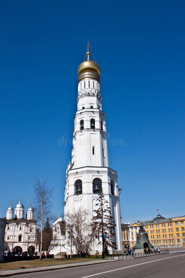 The Ivan the Great Bell-Tower Complex Stock Photo - Image of golden ...