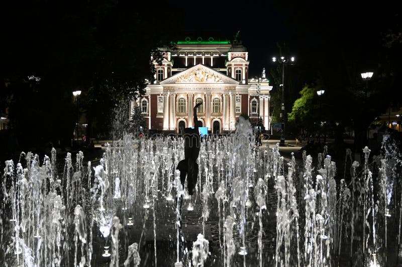The Ivan Vazov National Theatre in Sofia at Night Editorial Photo ...