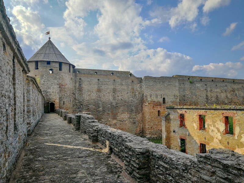 Massive Walls and Tower of the Ivangorod Fortress Stock Photo - Image ...