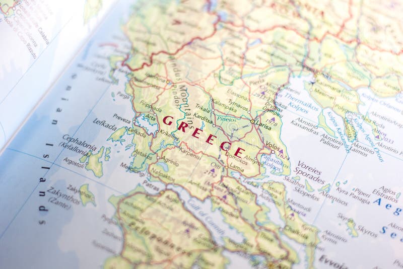 Ivanovsk, Russia - November 24, 2018: Greece on the Map of the World ...