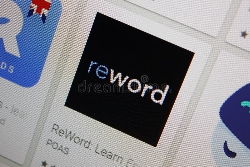 Ivanovsk, Russia - November 28, 2021: ReWord App on the Display of a ...