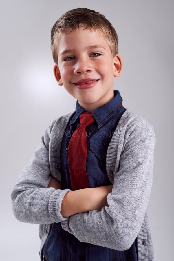 Ive Got so Much Style Already. Studio Portrait of a Well-dressed Young Boy. Stock Photo - Image ...