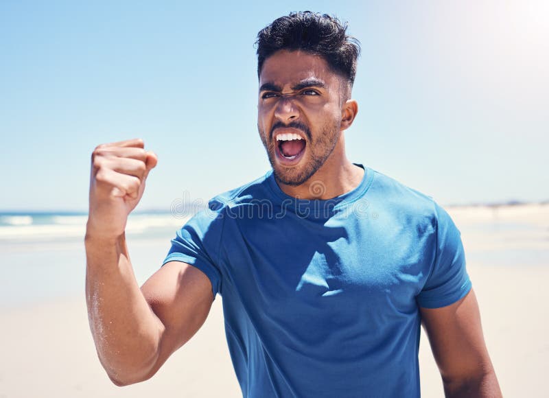 Ive Set a New Personal Best. a Man Celebrating while Out for a Workout ...