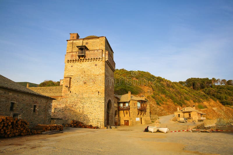 Iviron Monastery in Mont Athos Stock Image - Image of greece, athos ...