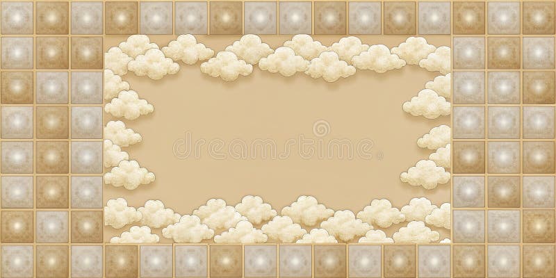Ivory Beige and Cloud Cute Square Pattern Generative AI Stock ...