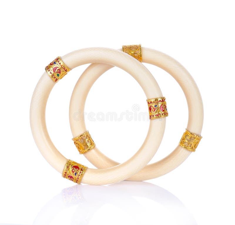 Ivory Bracelets on White Background Stock Image - Image of antique, closeup: 118170409