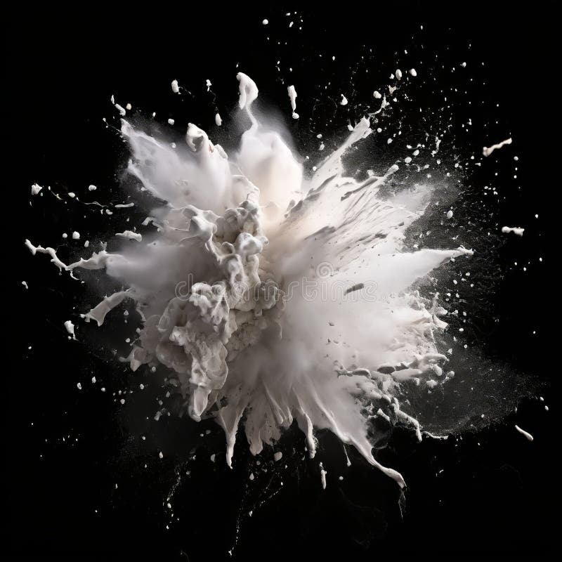 Ivory Chalk Pieces and Dust Flying Exploding in a Clas Stock Image ...